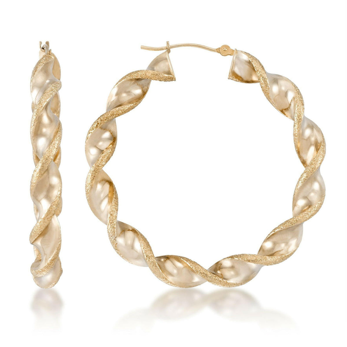 14K Gold Large Twist Hoop Earrings – I Heart Jewels