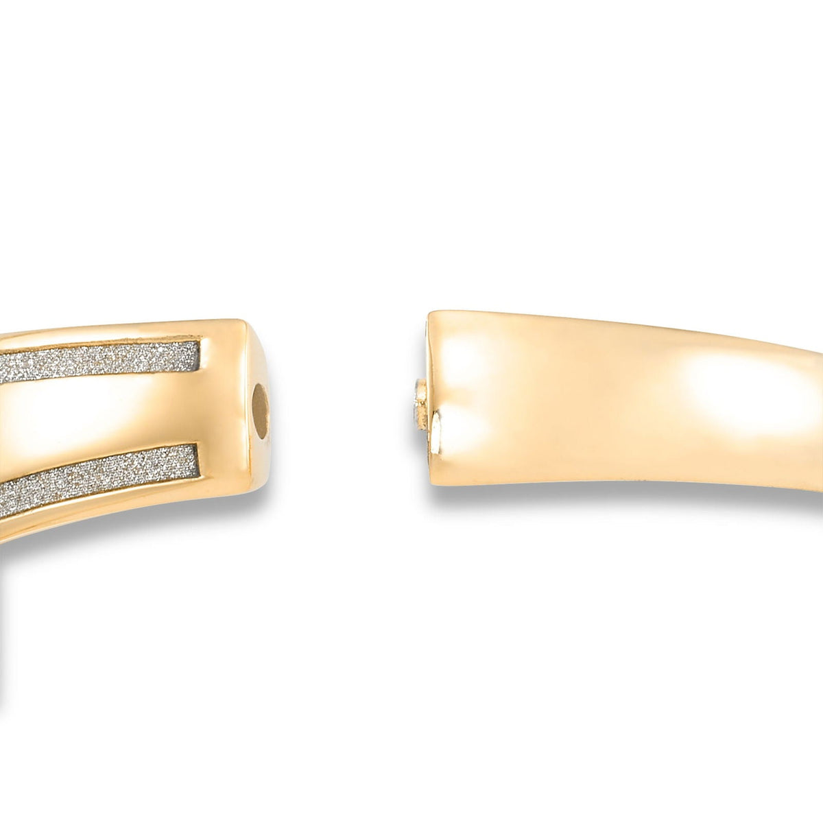 Gold Luxe® 14K Gold Graduated Bangle with Glittery Frame. Dent Resista ...