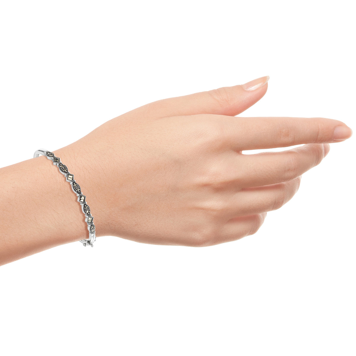 Tori Hill® Genuine Marcasite Multi Marquise Bangle Bracelet – I Heart ...