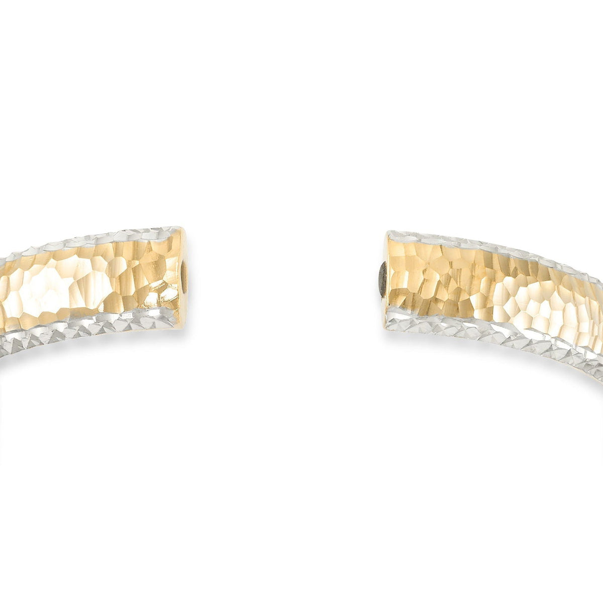 Gold Luxe® 14K Gold 2/Tone Hammered Diamond Cut Domed Bangle. Dent Res ...