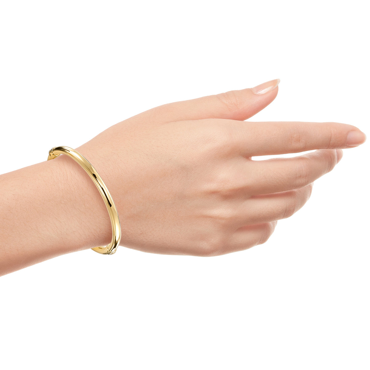 Gold Luxe® 14K Gold High Polished Round Tube Bangle. Dent Resistant, I ...